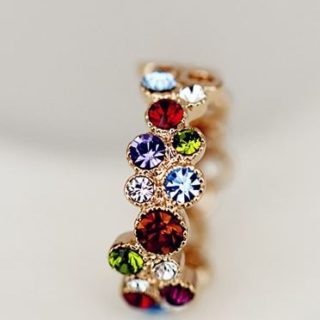Colorful Rainbow Rhinestone Knuckle Ring - LilyFair Jewelry