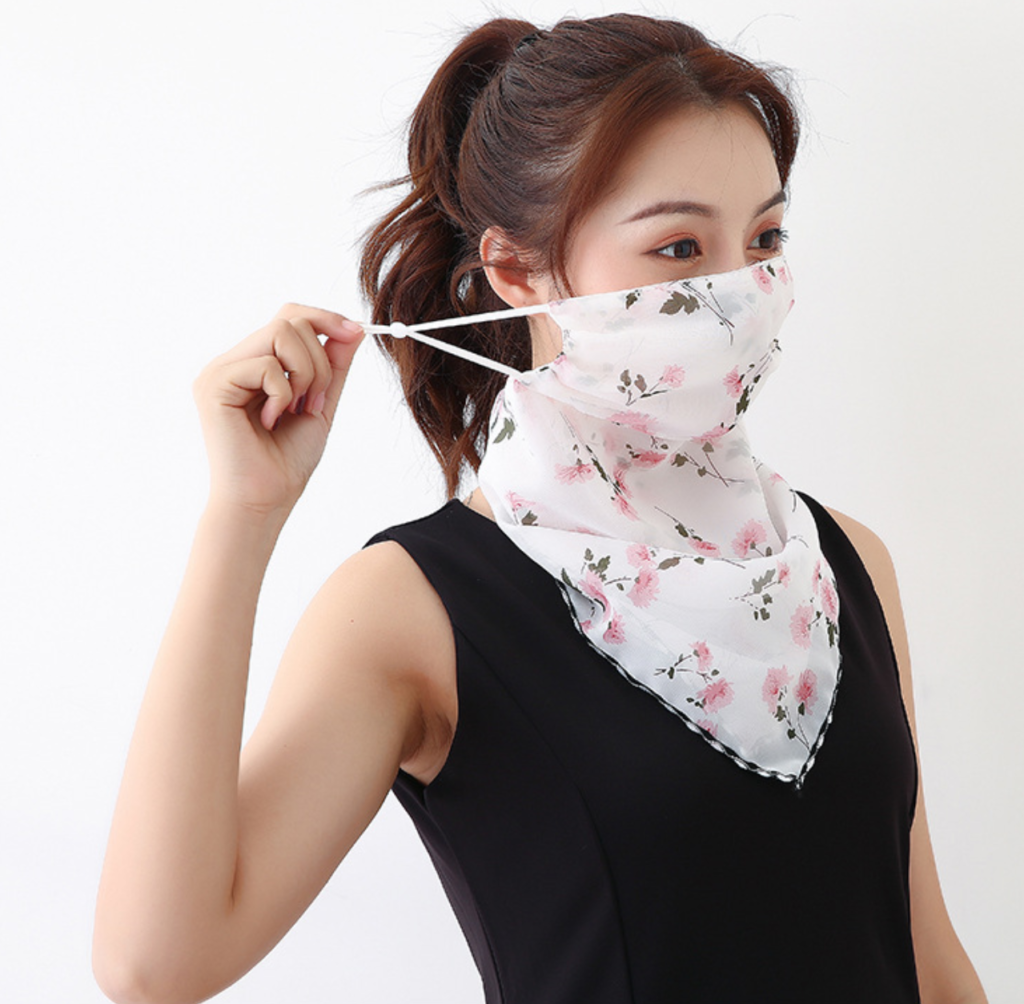 Fashion Chiffon Face Mask Scarf (Adjustable Length,Multi Colors ...