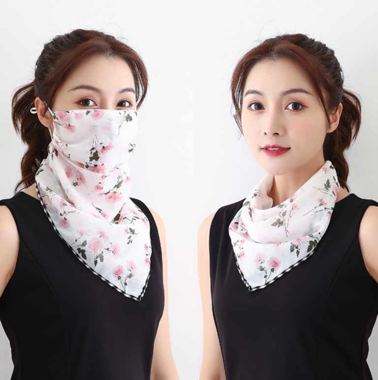 Fashion Chiffon Face Mask Scarf (Adjustable Length,Multi Colors ...