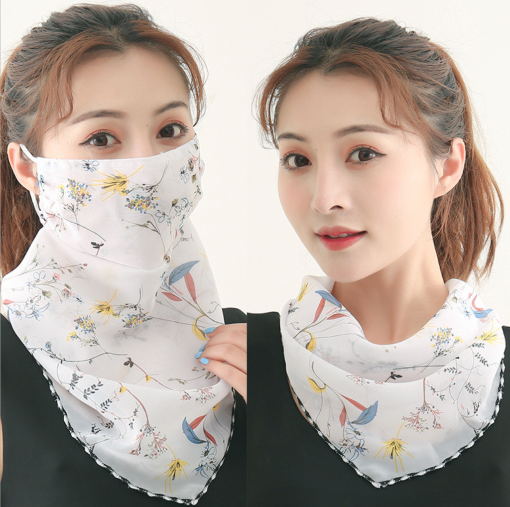 Fashion Chiffon Face Mask Scarf (Adjustable Length,Multi Colors ...