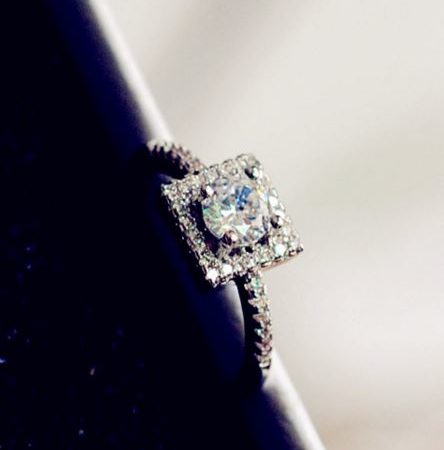 Full Shine Square with Round Rhinestone Ring - LilyFair Jewelry