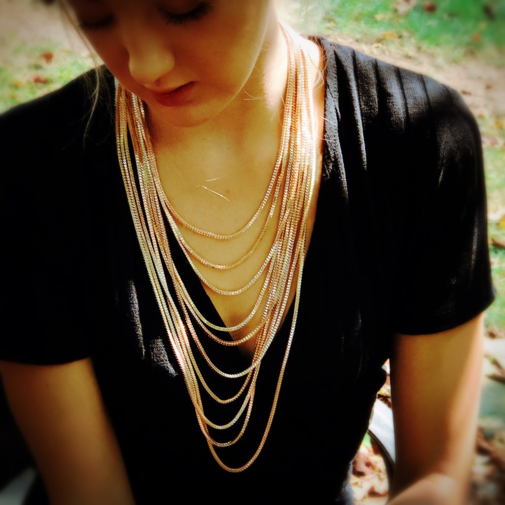 Layered Golden Rings Statement Necklace - LilyFair Jewelry