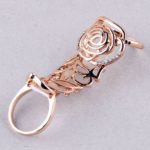 Climbing Rose Flower Rhinestone Armor Ring - LilyFair Jewelry